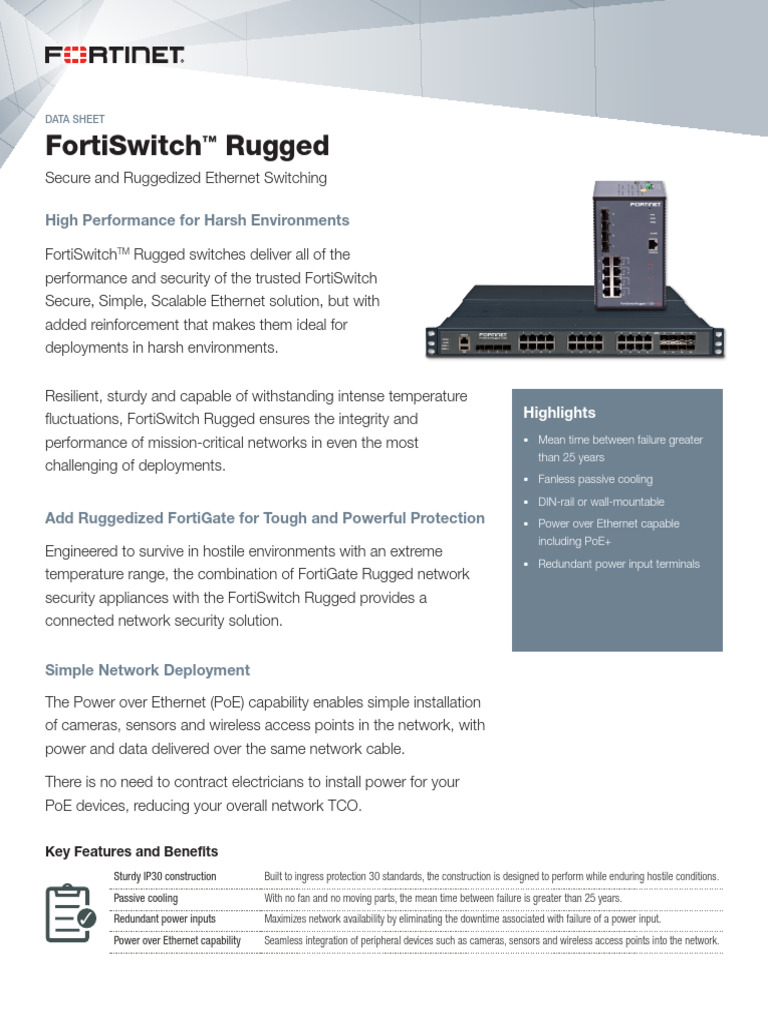 Forti Switch Rugged | PDF | Network Switch | Computer Science