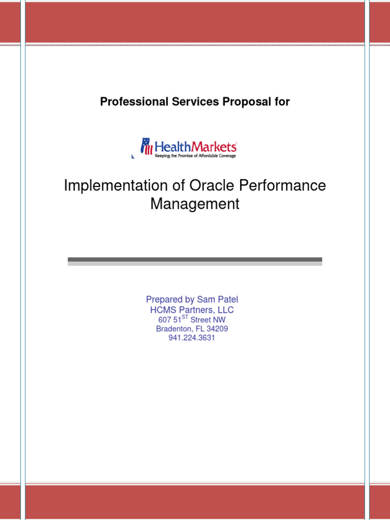 HealthMarkets Performance MGMT Proposal | PDF | Project Management ... HealthMarkets Performance MGMT Proposal | PDF | Project Management ...