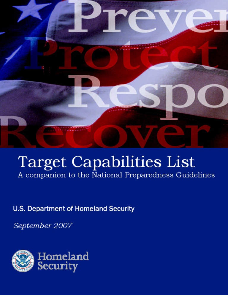 DHS Target Capabilities List | Emergency Management | Emergency