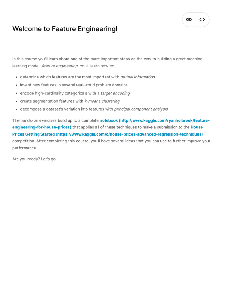 1 What Is Feature Engineering - Kaggle | PDF | Data | Engineering