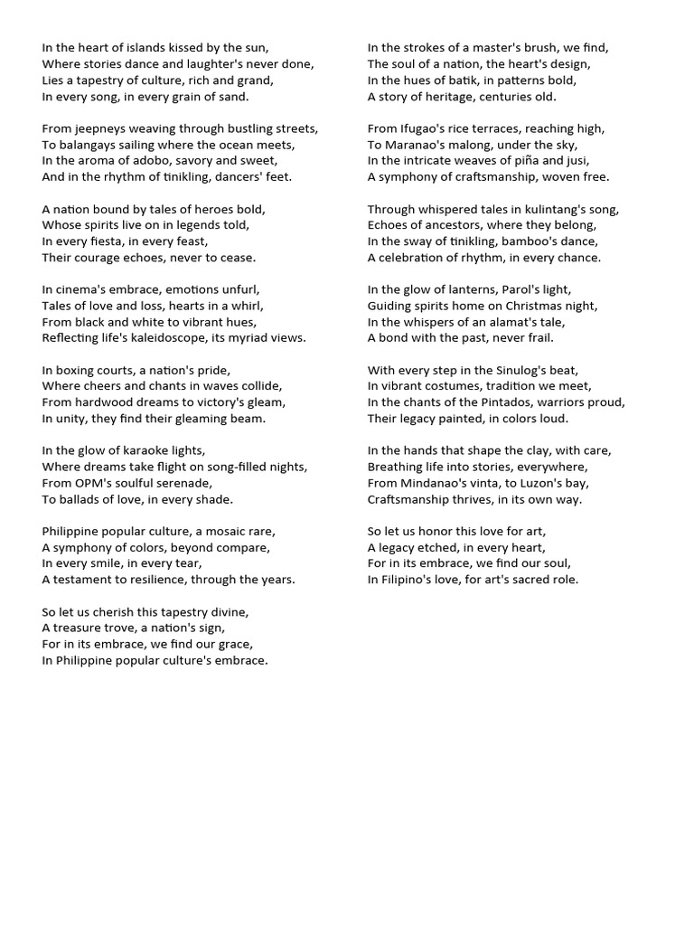 PopCul Poem | PDF | Philippines
