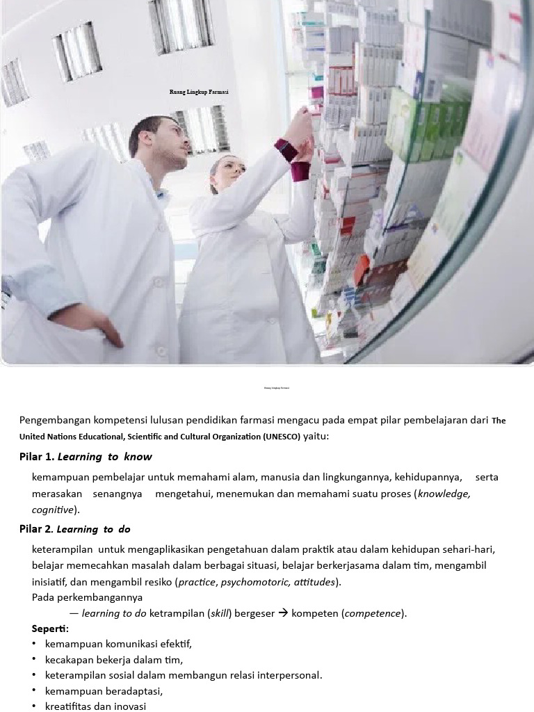 Ruang Lingkup Profesi Farmasi | PDF