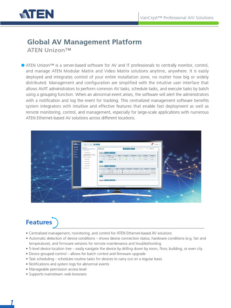 ATEN - Global AV Management Platform | PDF | World Wide Web | Internet ...