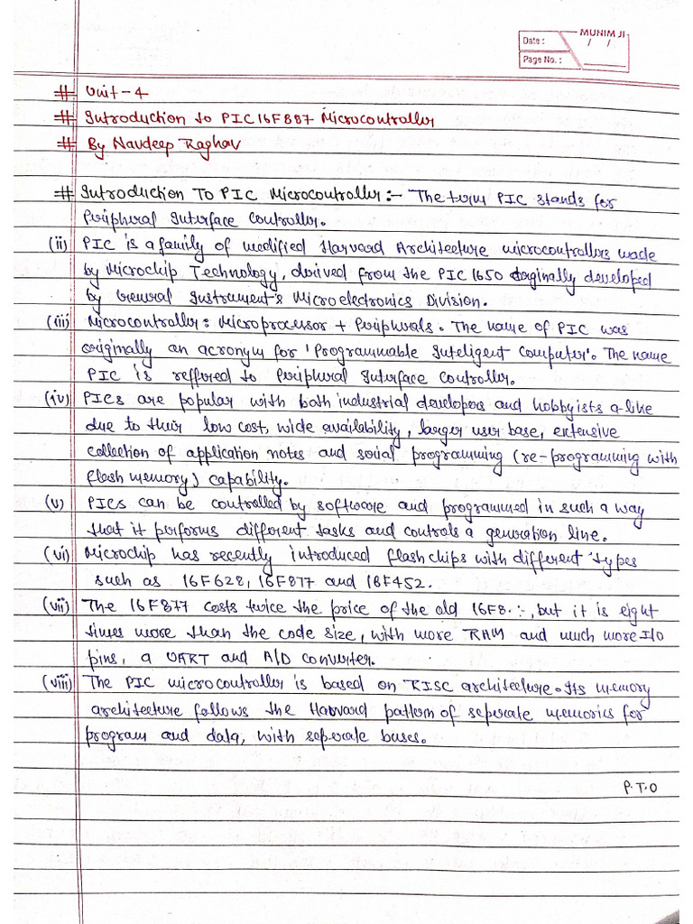 Unit 4 - Microprocessor Complete Unit Handwritten Notes Material by ...