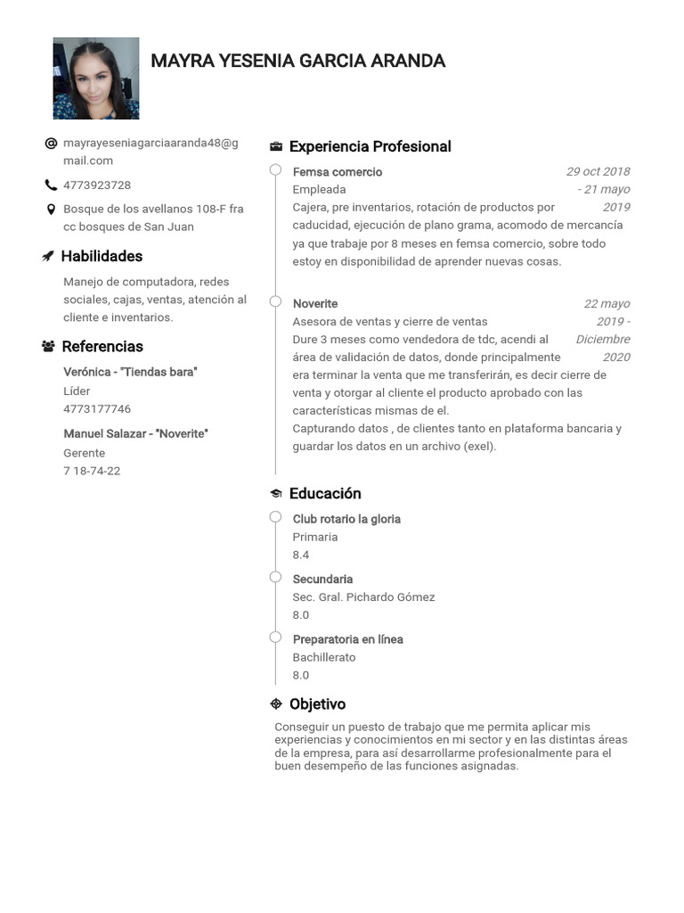 Mayra Garcia CV | PDF | Business