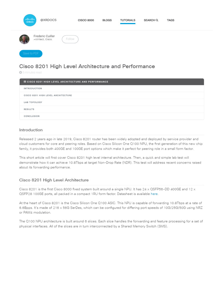Cisco 8201 Router Performance | PDF | Router (Computing) | Random ...