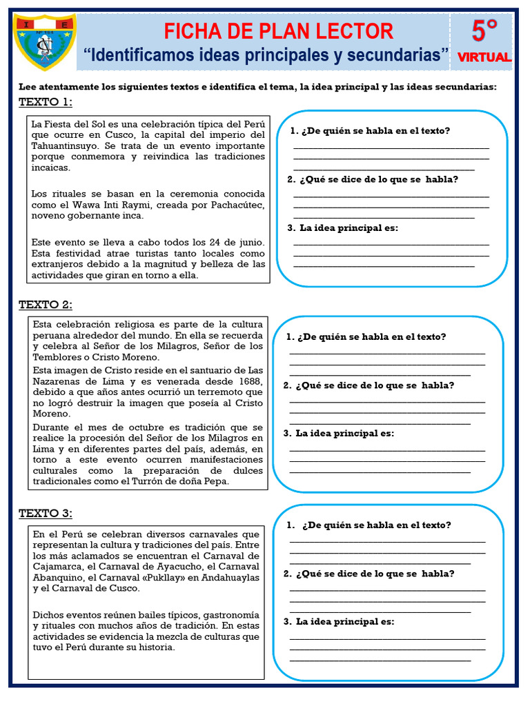 Ficha Plan Lector 25-08 | PDF | Ciencias sociales | Viajes y turismo