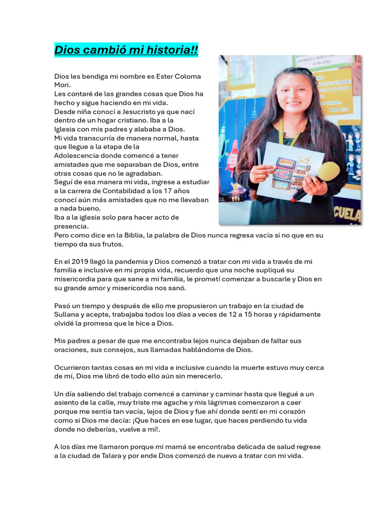 Mi Testimonio Oficial New | PDF | Dios | Amor