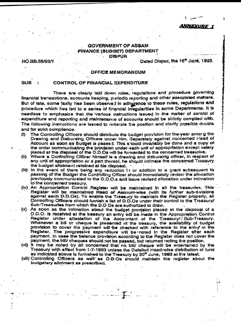 Control of Financial Expenditure | PDF