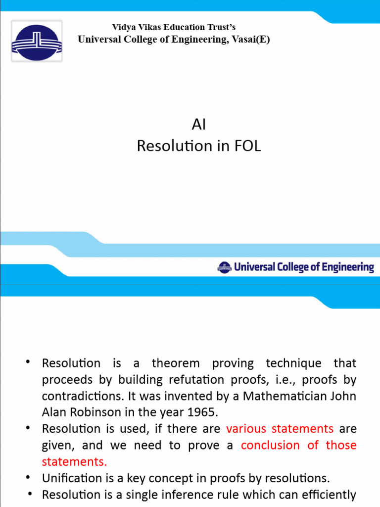 4.7resolution in FOL | PDF | Theoretical Computer Science | Formalism (Deductive)