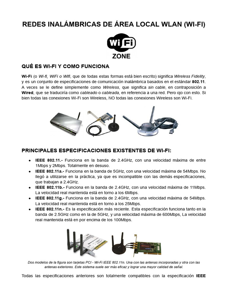 Redes Inalambricas de Area Local Wlan | PDF | Wifi | Ieee 802.11