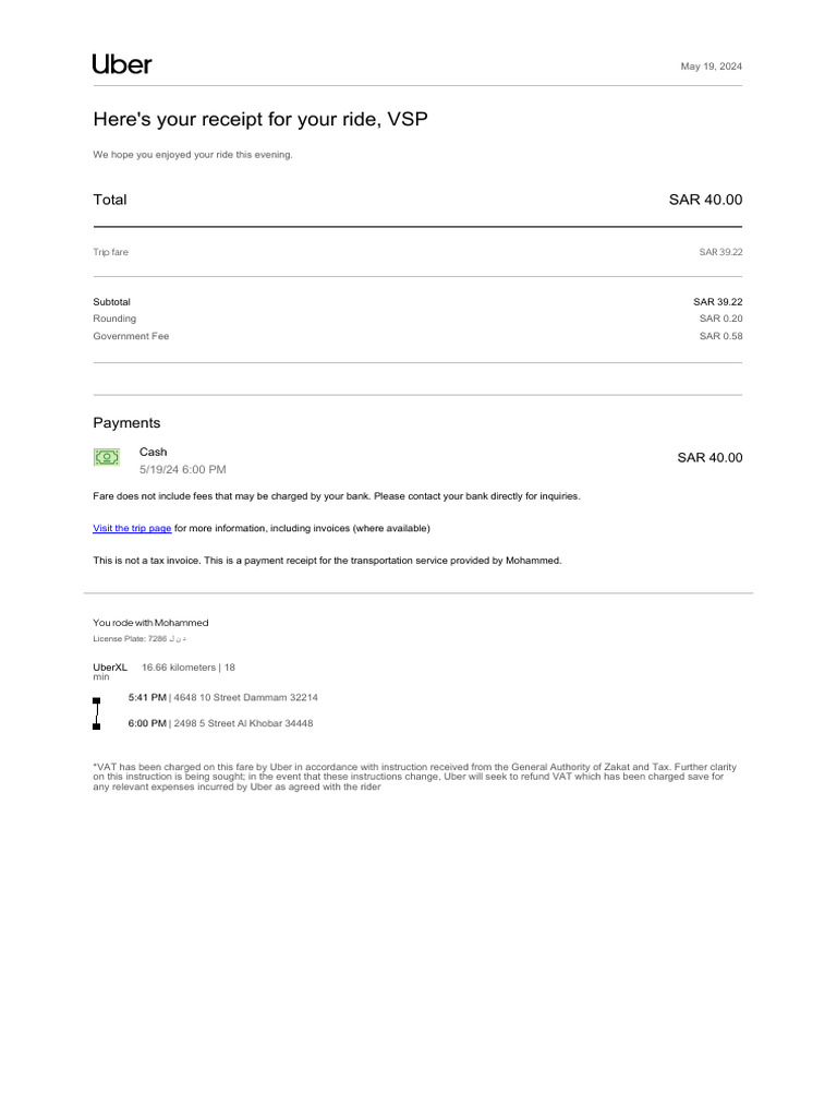 Uber Receipt | PDF