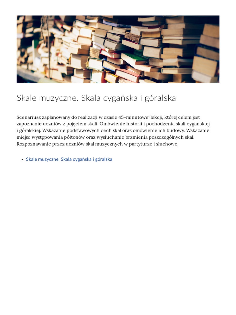 Skale Muzyczne Skala Cyganska I Goralska | PDF