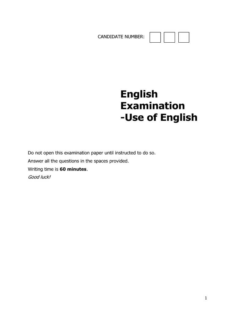 English Examination Practice Test | PDF