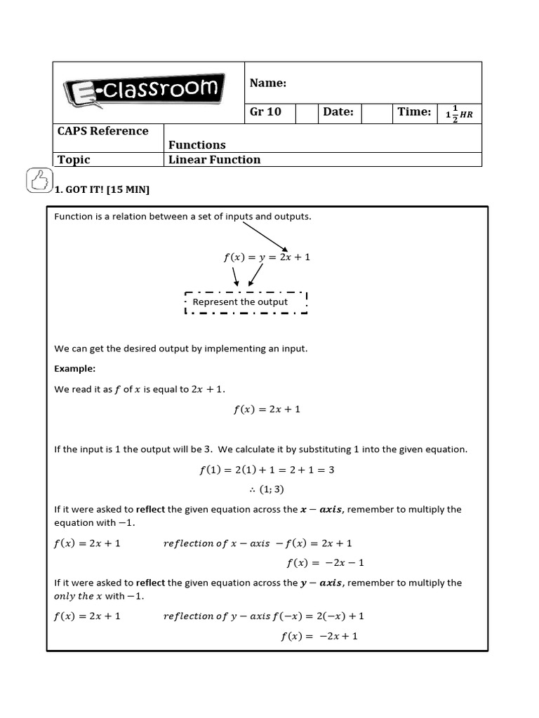Gr10t2 Functions Linear Function | PDF | Function (Mathematics) | Gradient