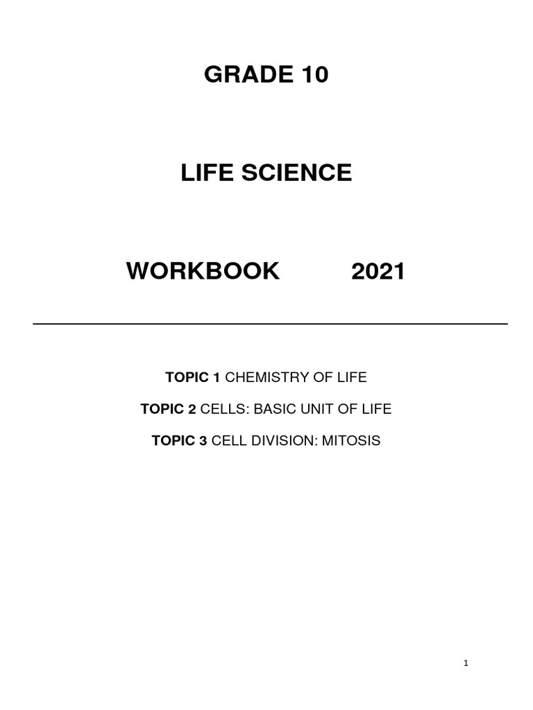 Grade 10 Workbook 2021 Topic 1, 2 and 3 | Download Free PDF | Mitosis ...