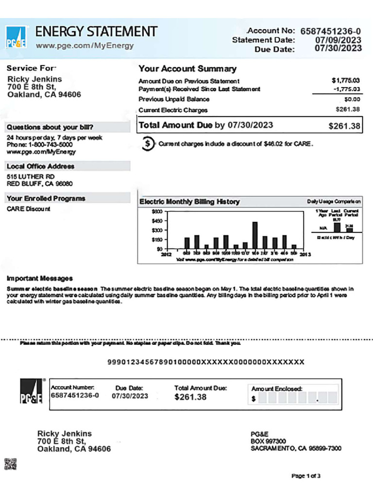 Ricky Jenkins Energy Bill 1-1 | PDF