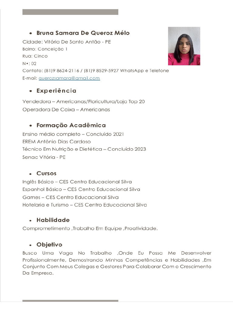 Currículo Bruna pdf | PDF