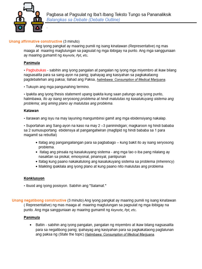 Debate-Outline | PDF