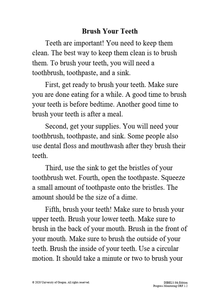 Brush Your Teeth | PDF | Toothbrush | Human Tooth