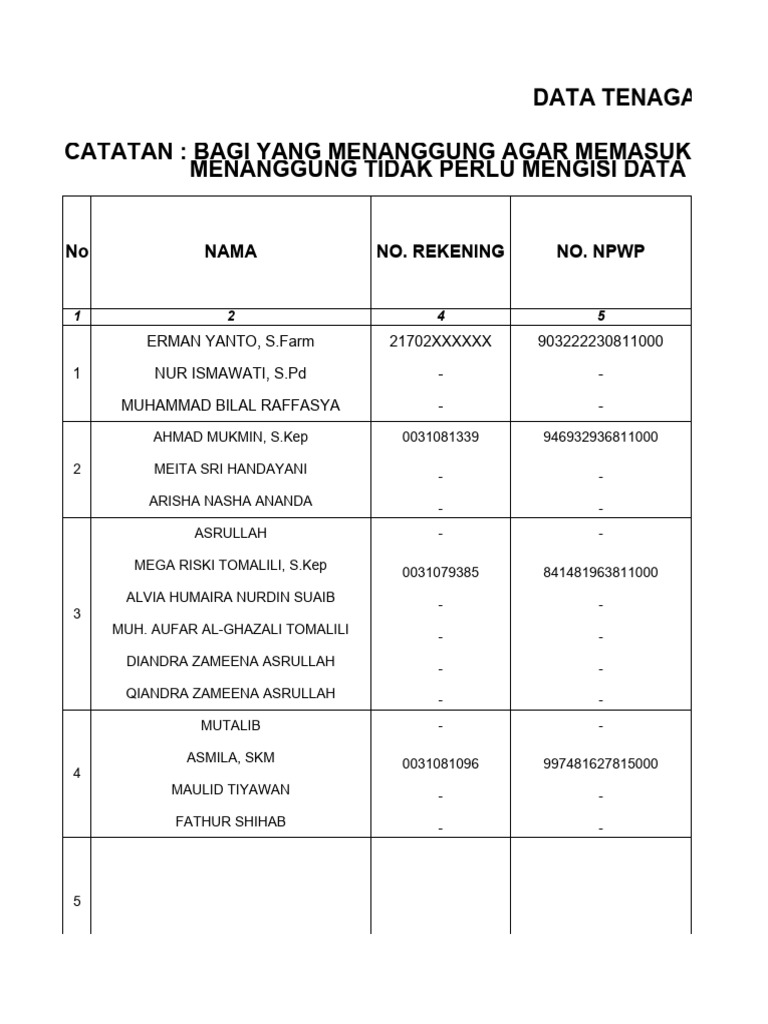 Data Nakes PPPK Tahun 2024 | PDF
