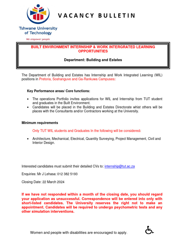 Built Environment Internship Opportunities | PDF