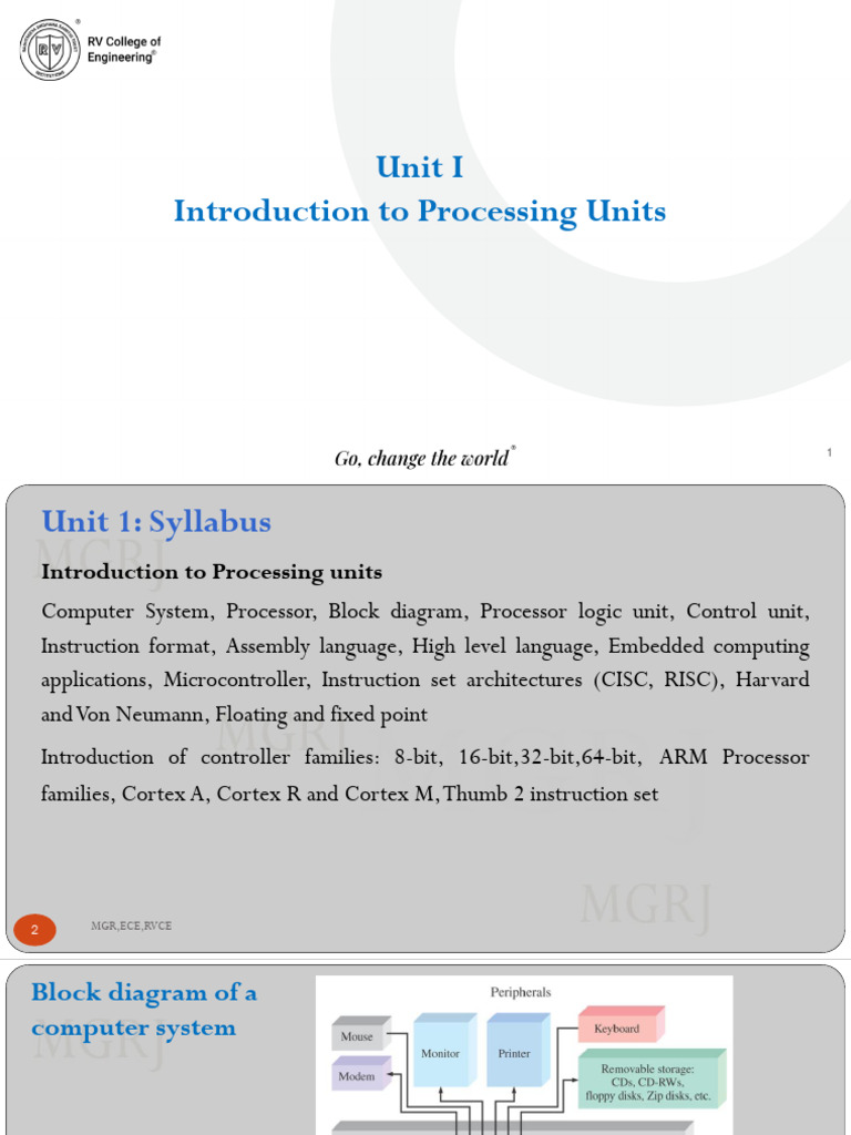 Unit 1 Introduction to Processing units | PDF | Central Processing Unit | Microcontroller