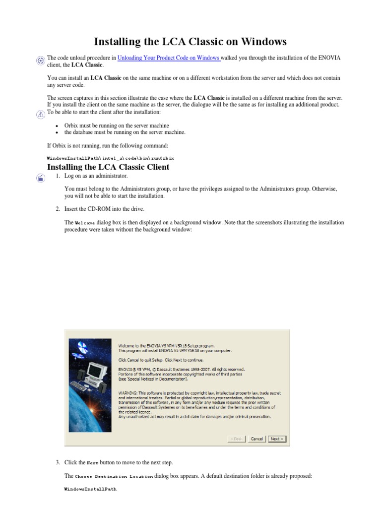 LCA Classic Installation Guide for Windows | PDF | Installation ...