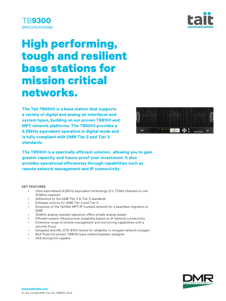 REPETIDOR Tait SS TB9300 | PDF