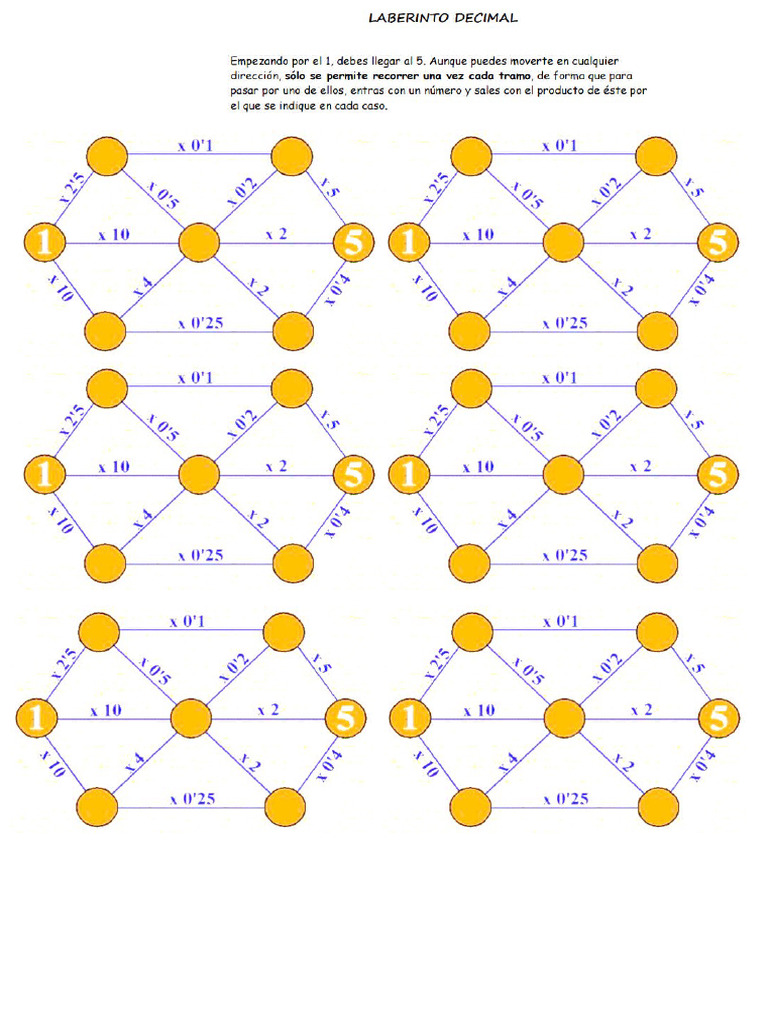 Laberinto Decimales | PDF