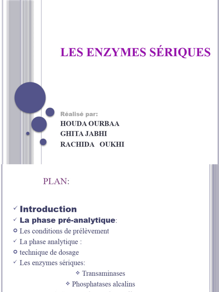 Analyse des Enzymes Sériques | PDF | Enzyme | Transaminase