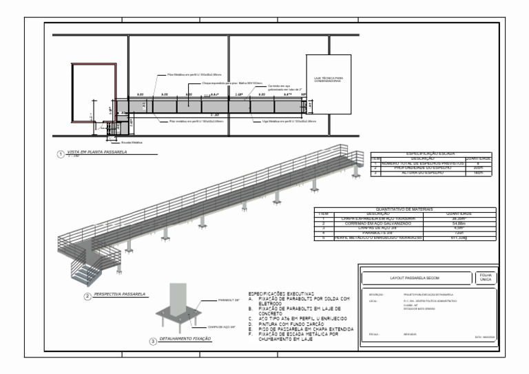 Projeto Executivo Passarela Secom Rev01 | PDF | Metais