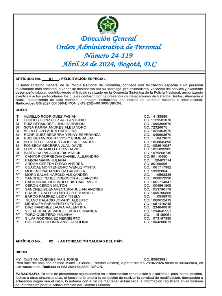 Oap 24-119 | Descargar gratis PDF | Crímenes | Crimen y violencia