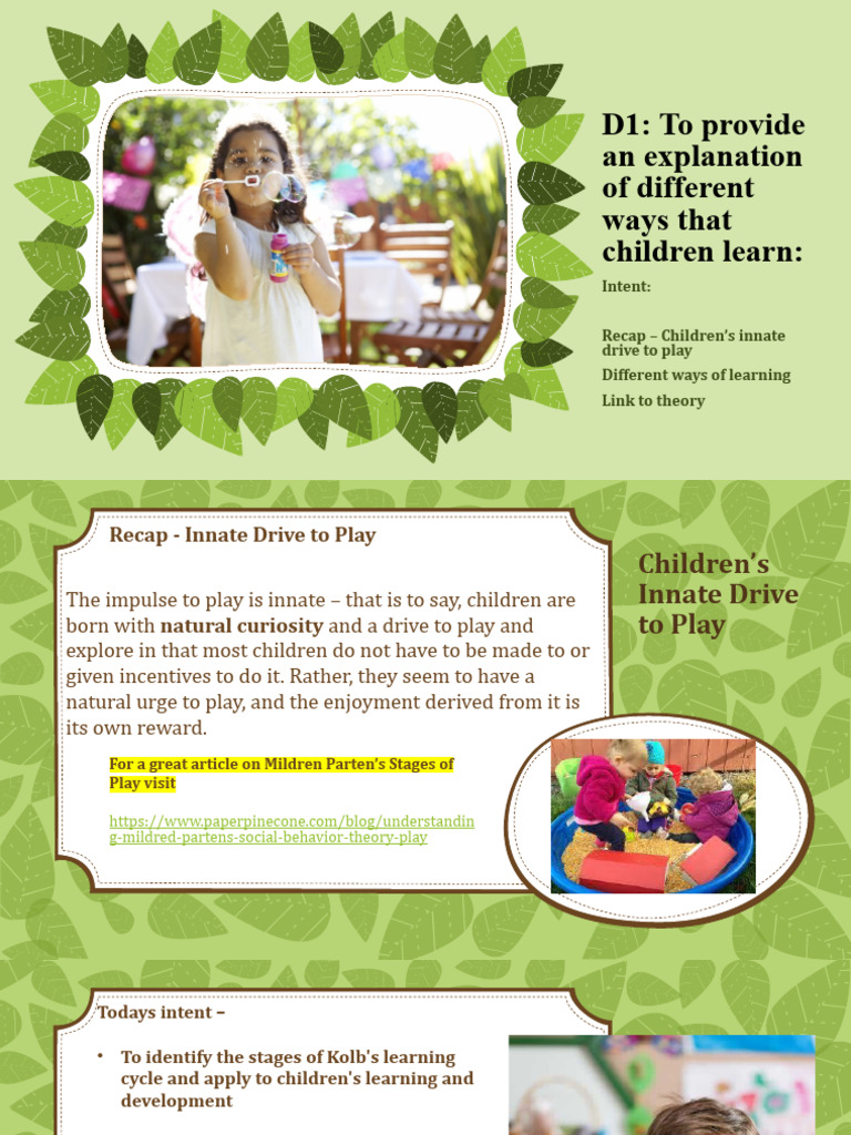 L2. Innate Drive To Play + Ways of Learning - KOLB | PDF | Learning ...