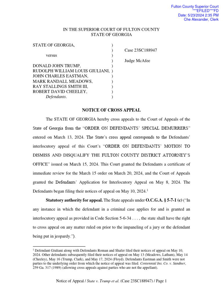 2024.5.23 - Notice of Cross Appeal - FINAL | PDF | Appeal ...