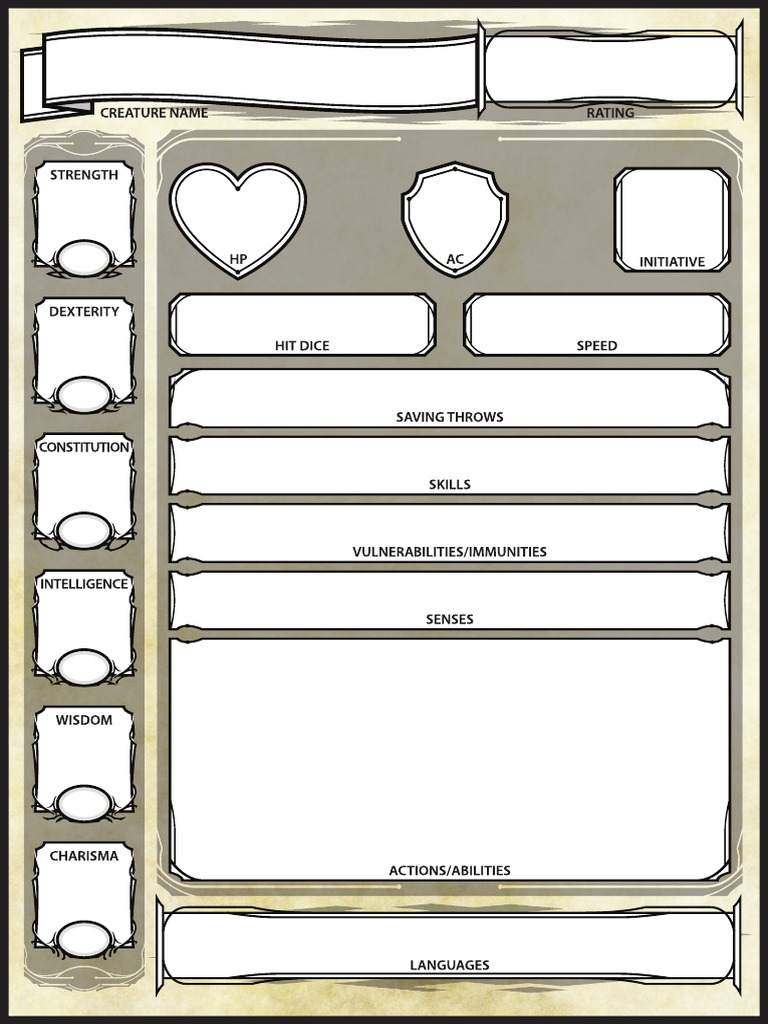Creature Card Form | PDF