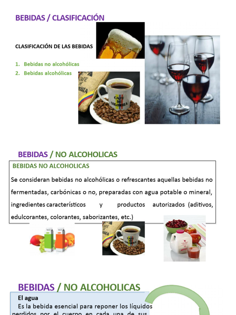 Clasificación de Bebidas: Alcohólicas y No Alcohólicas | PDF | Bebida ...