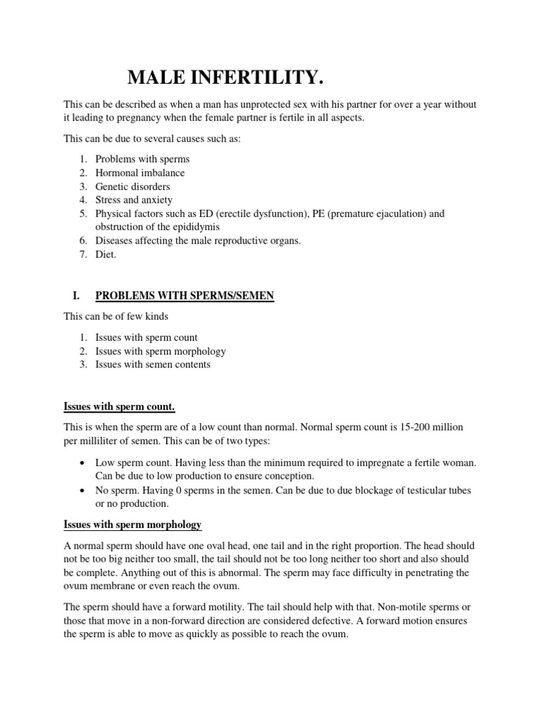 Male Infertility | PDF | Sperm | Infertility