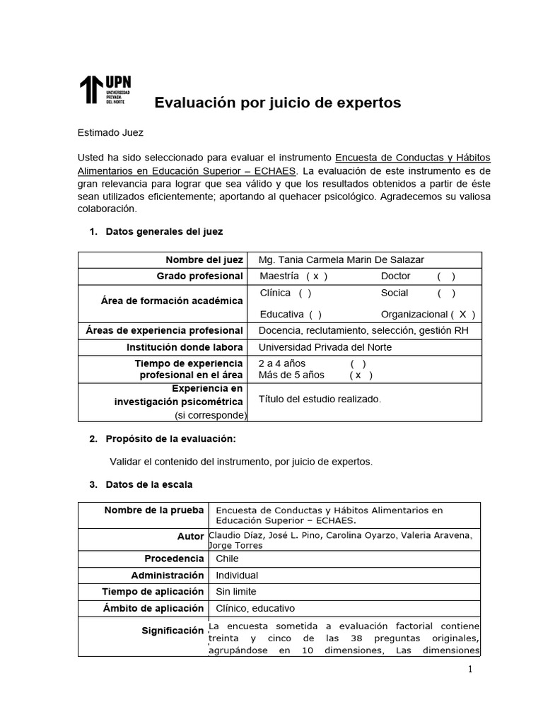 01 Formato para Juicio de Expertos | PDF | Alimentos | Dieta (Nutrición)