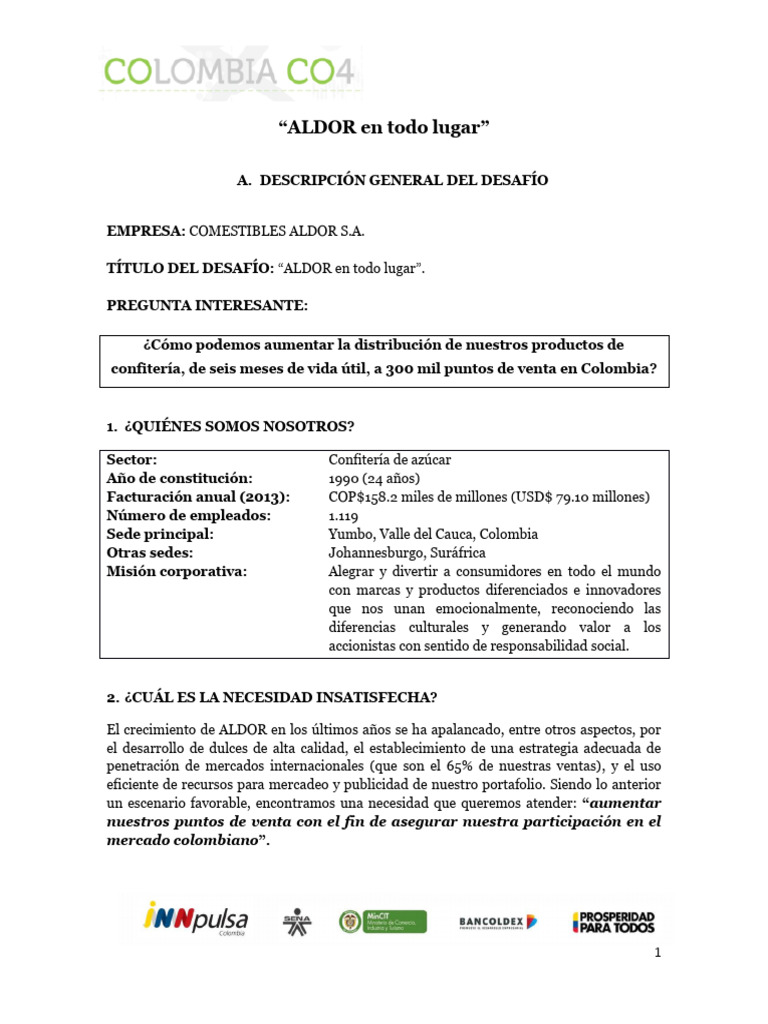 Aumentar Distribución de Confitería ALDOR | PDF | Marketing | Business