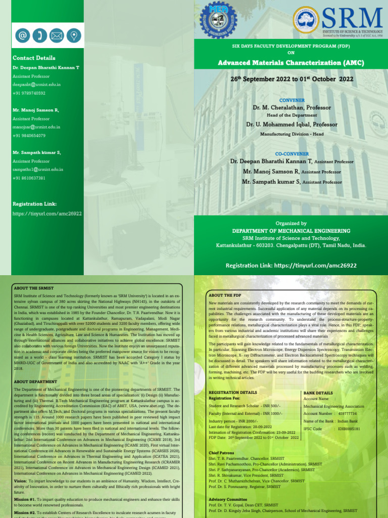 1 FDP On Advanced Materials and Characterization-Sep 2022 | PDF | Engineering | Mechanical ...