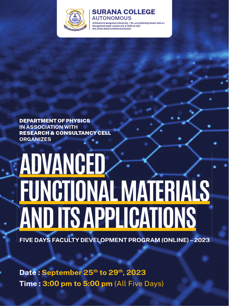 FDP On Advanced Functional Materials and Applications-Sept 2023 | PDF ...