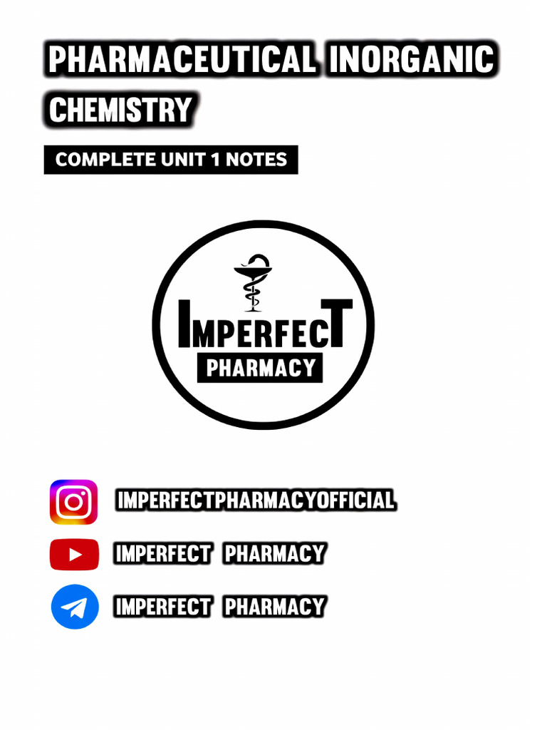 Unit 1 Inorganic (Imperfect Pharmacy) | PDF