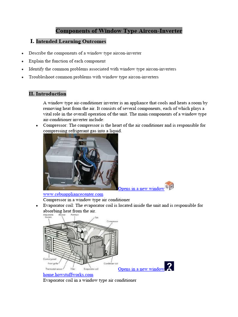 unting_Components of Window Type Aircon-Inverter_final module | PDF ...