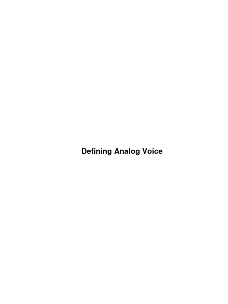 CISCO Analog Voice Introduction | PDF | Decibel | Logarithm
