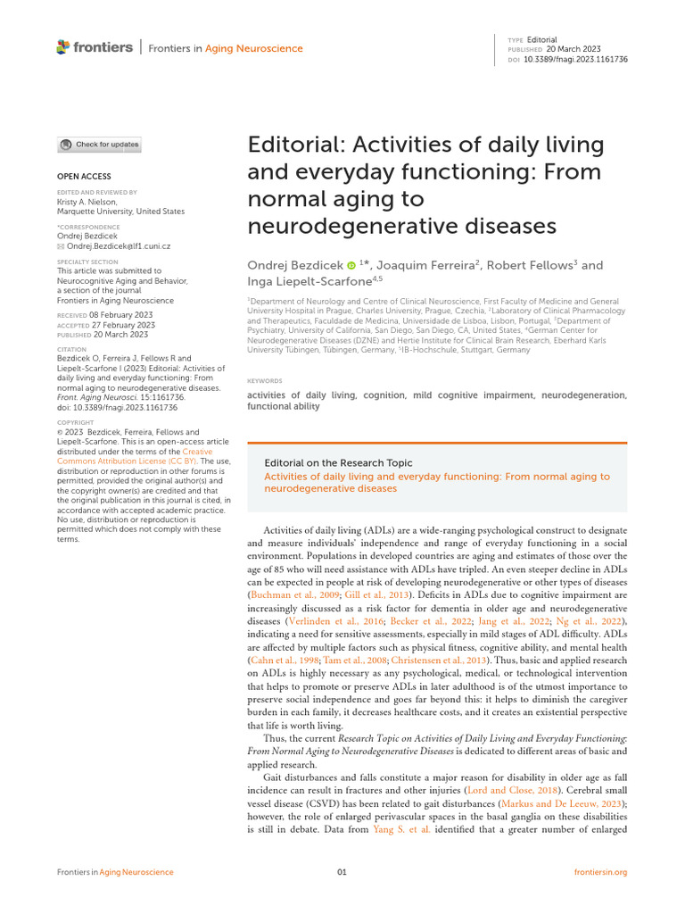Editorial - Activities of Daily Living and Everyday Functioning From ...