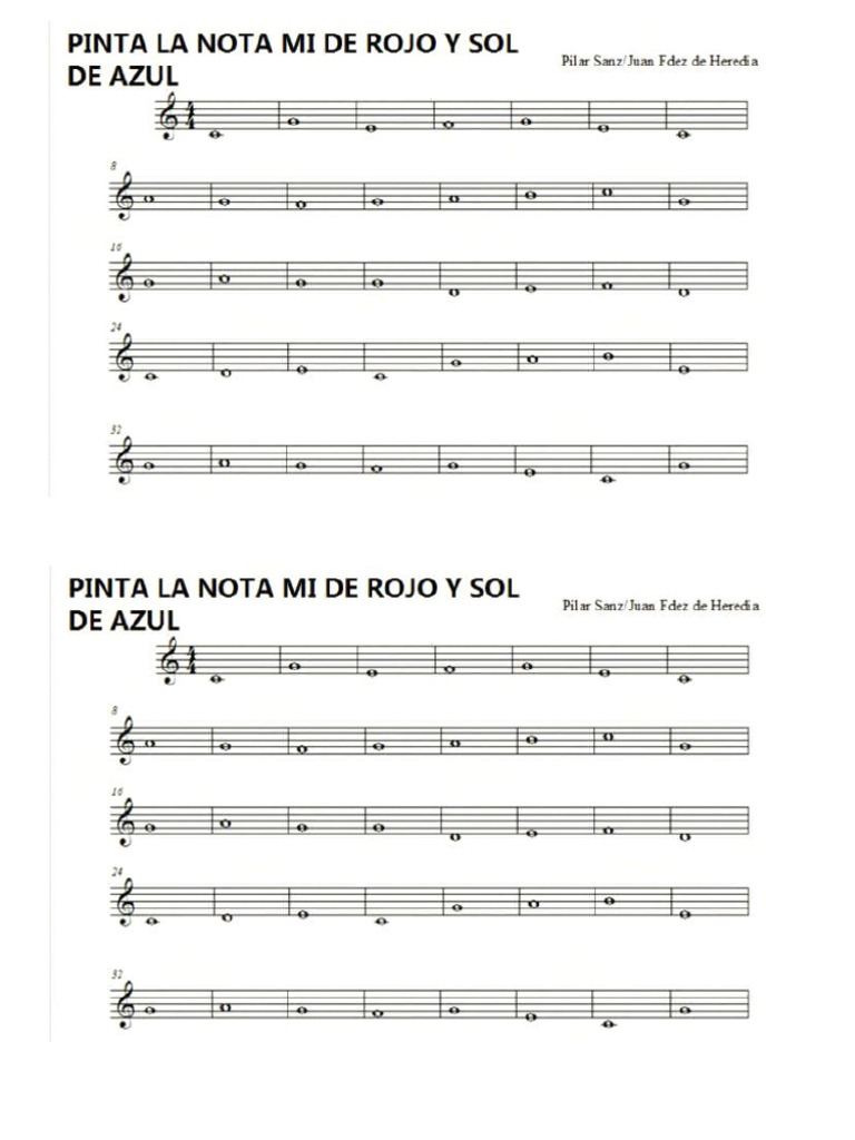 Pinta Las Nota de Sol y Mi | PDF