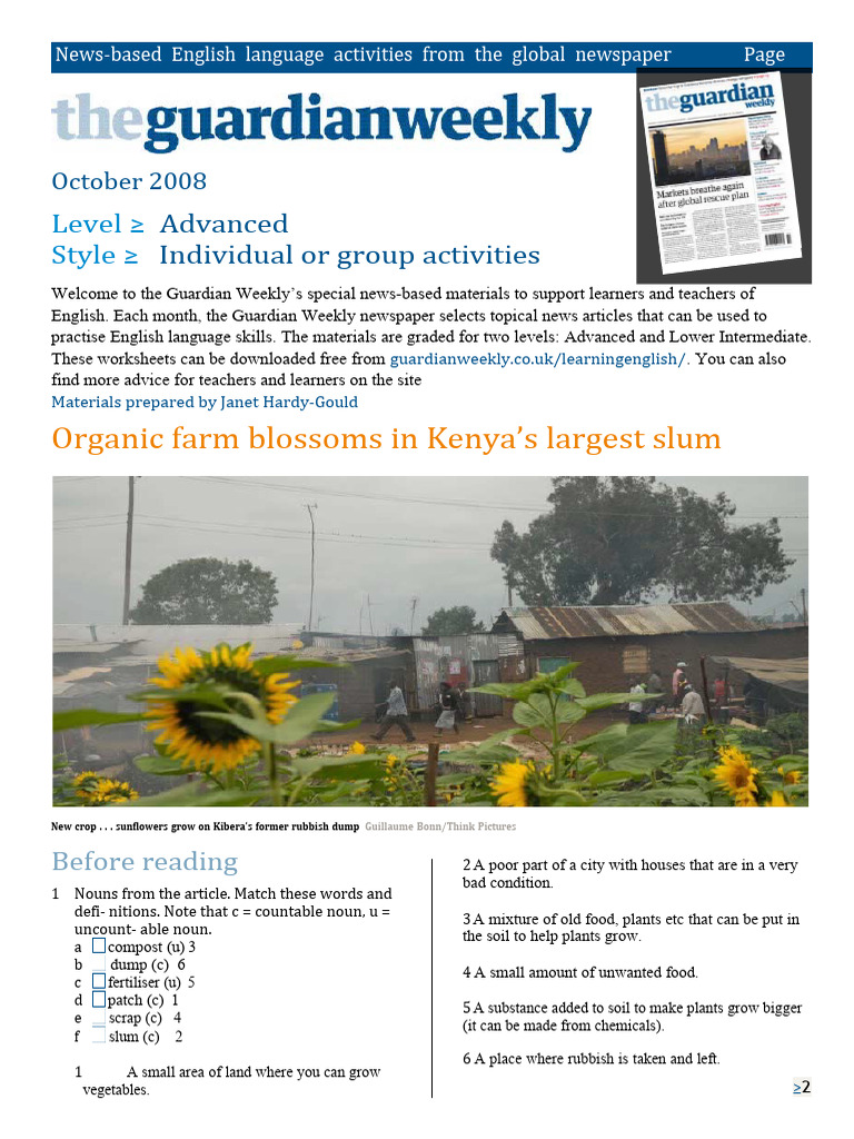 Organic Farming in Kibera Slum | PDF | Waste | Municipal Solid Waste