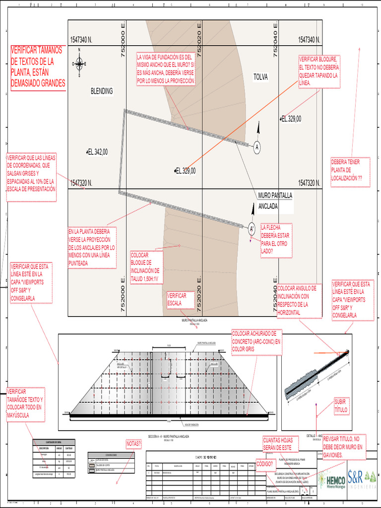 Plano Muro Pantalla Anclada | PDF