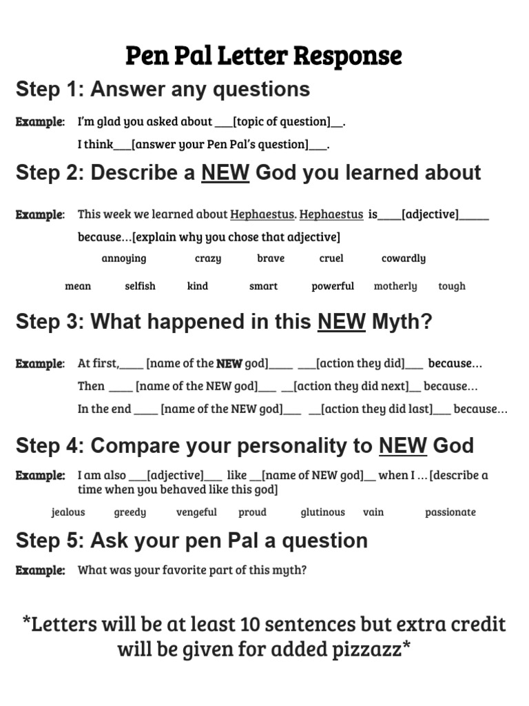 Diversified Pen Pal Letter Response | PDF